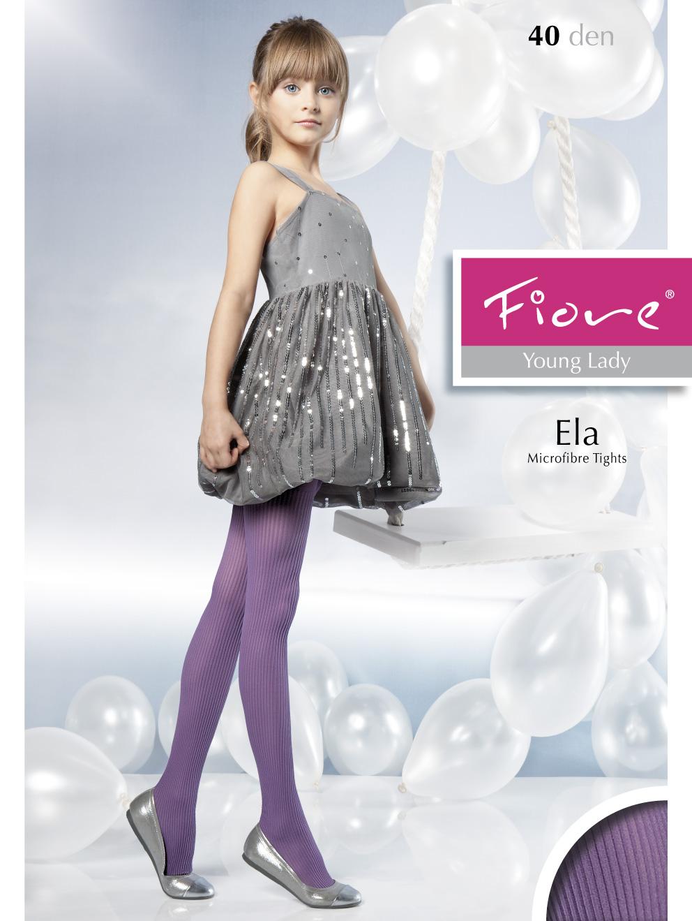 Fiore - Collants côtelés pour enfants Ela 40 deniers